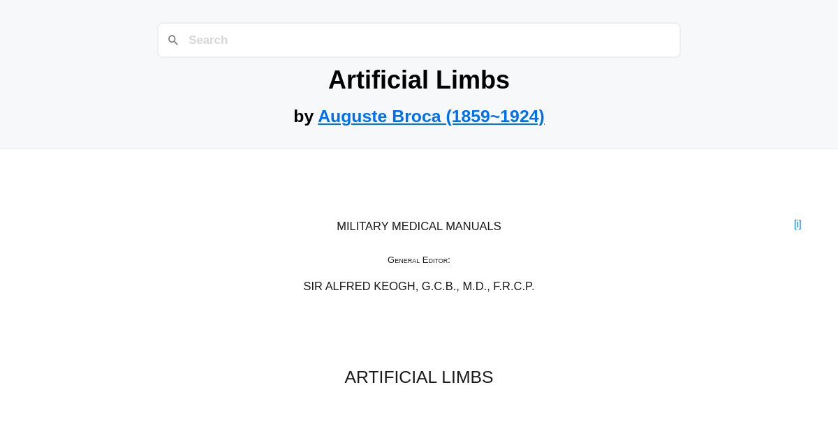 Artificial Limbs by Auguste Broca (1859~1924)
