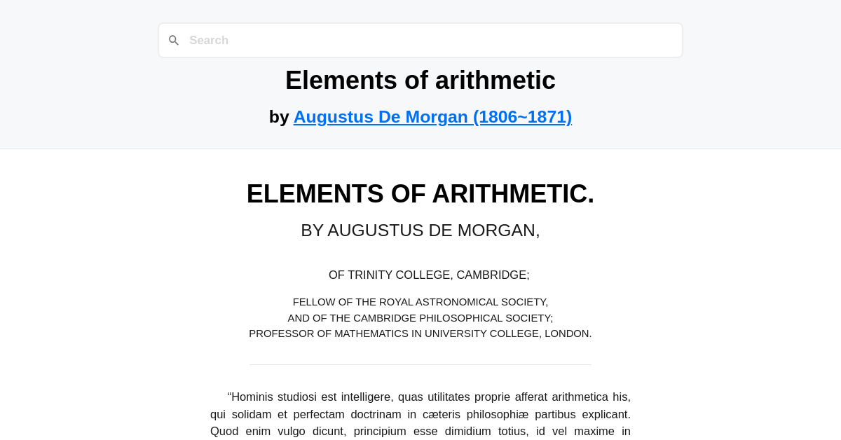 Elements of arithmetic