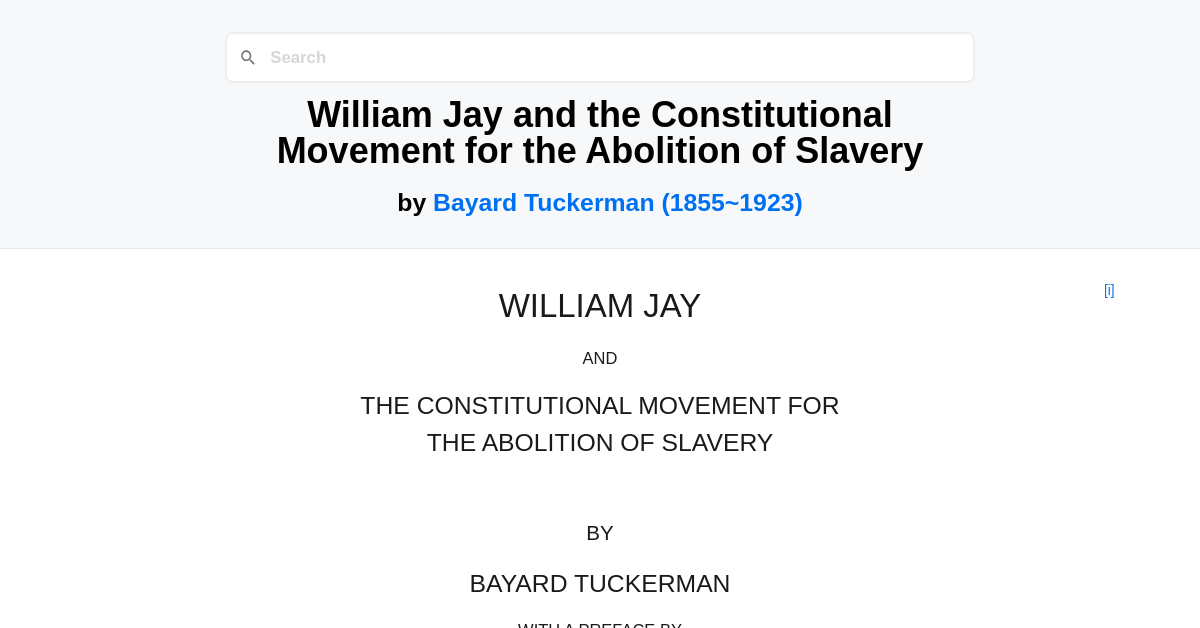 William Jay and the Constitutional Movement for the Abolition of ...