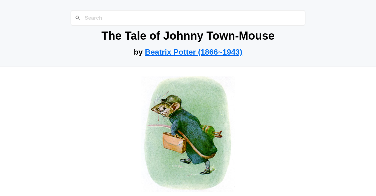 The Tale of Johnny Town-Mouse