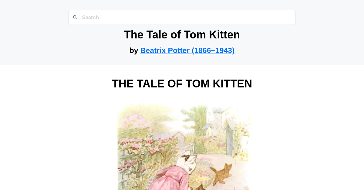 The Tale of Tom Kitten by Beatrix Potter (1866~1943)