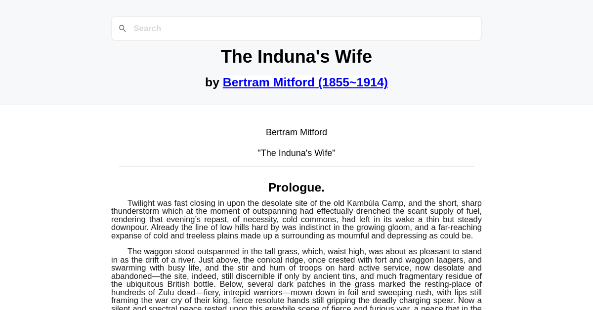 The Induna's Wife by Bertram Mitford (1855~1914)