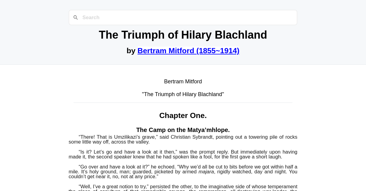 The Triumph of Hilary Blachland by Bertram Mitford (1855~1914)