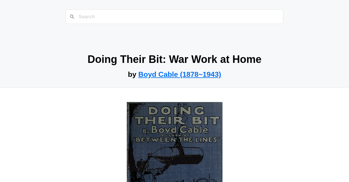 Doing Their Bit: War Work at Home
