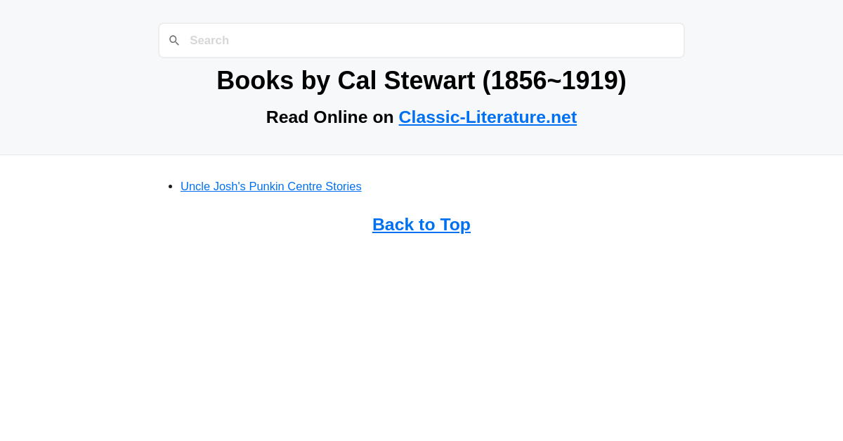 Books by Cal Stewart (1856~1919) - Read Online on Classic-Literature.net