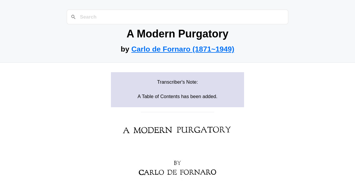 A Modern Purgatory by Carlo de Fornaro (1871~1949)