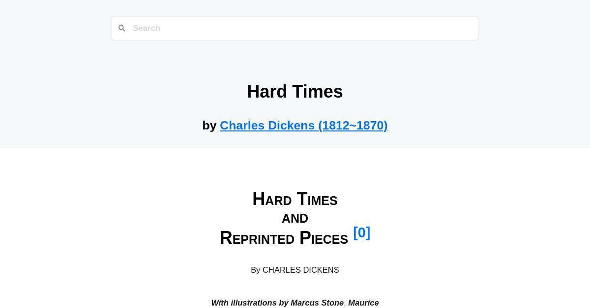 Hard Times by Charles Dickens (1812~1870)