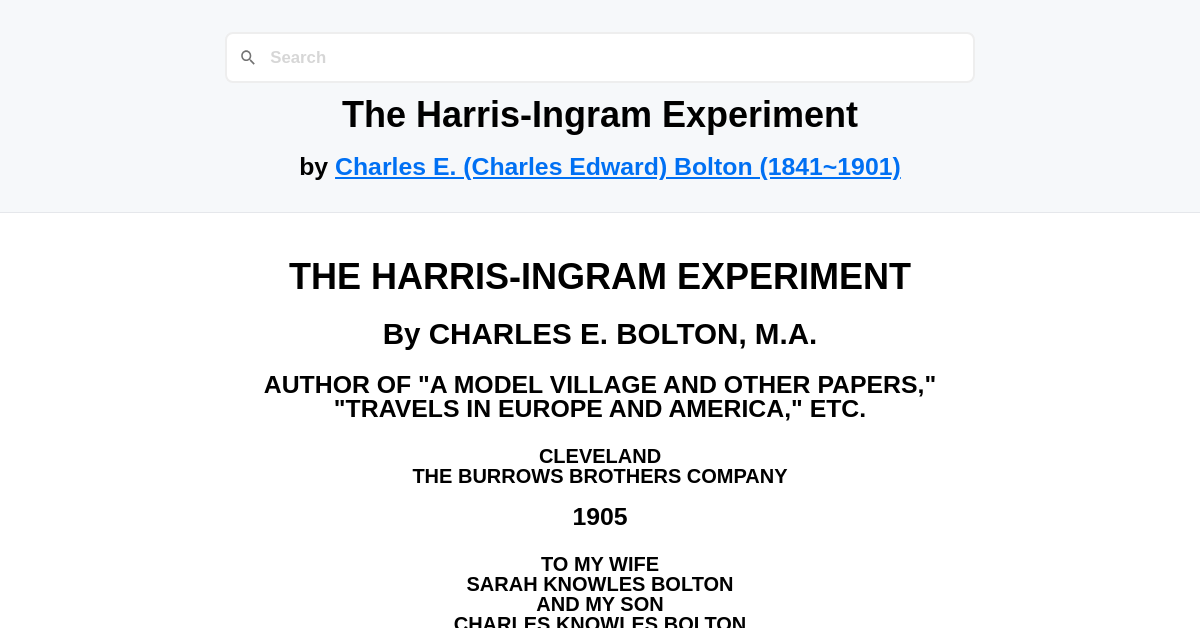 The Harris-Ingram Experiment