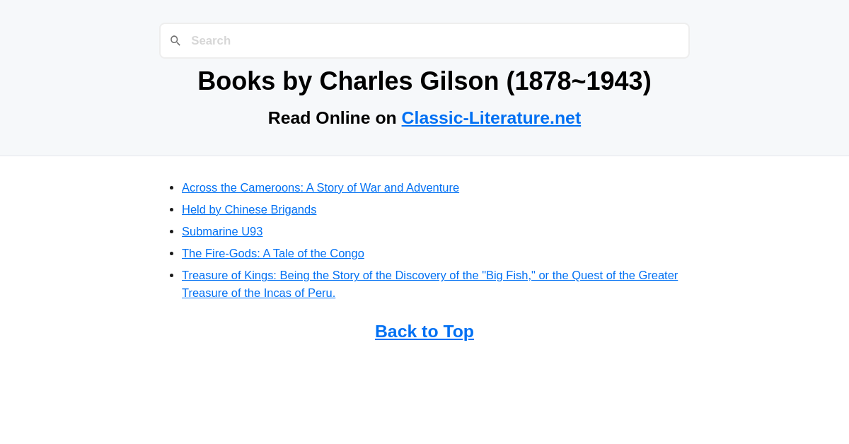 Books by Charles Gilson (1878~1943) - Read Online on Classic-Literature.net