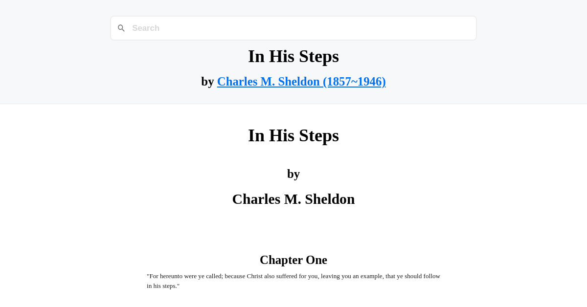 In His Steps by Charles M. Sheldon (1857~1946)