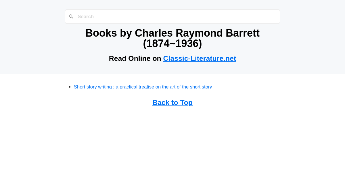 Books by Charles Raymond Barrett (1874-1936) - Read Online on Classic ...