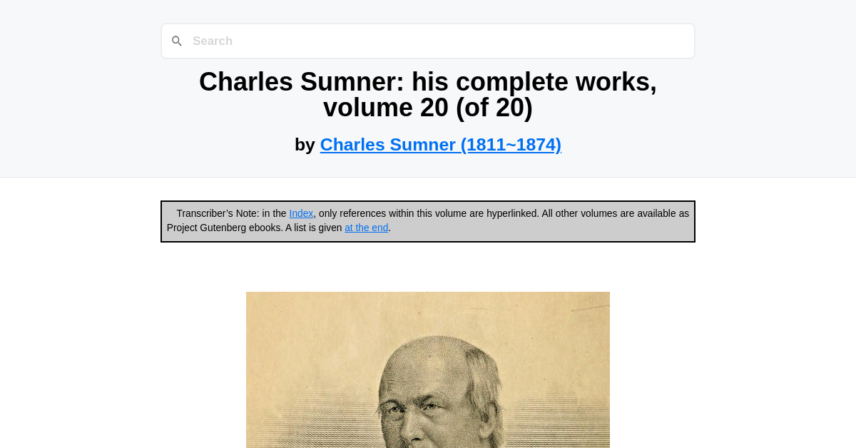 Charles Sumner: his complete works, volume 20 (of 20) by Charles Sumner ...
