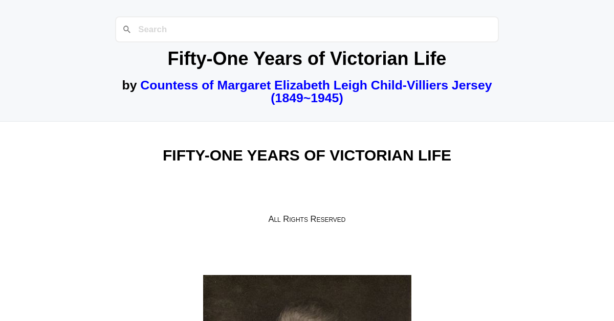 Fifty-One Years of Victorian Life by Countess of Margaret Elizabeth ...