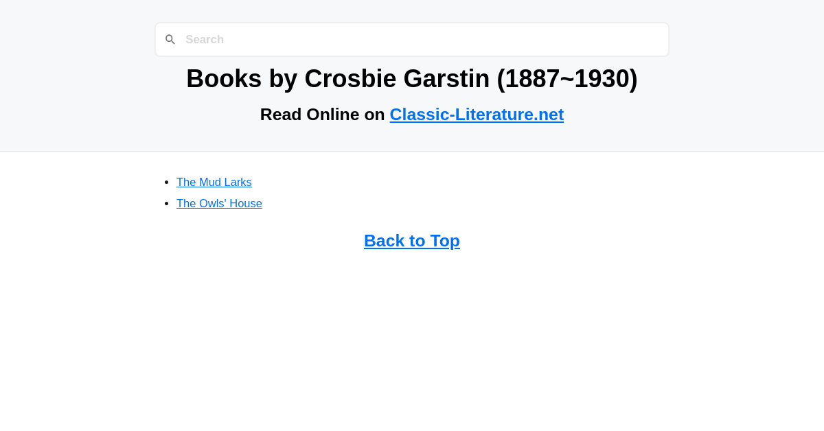 Books by Crosbie Garstin (1887~1930) - Read Online on Classic ...