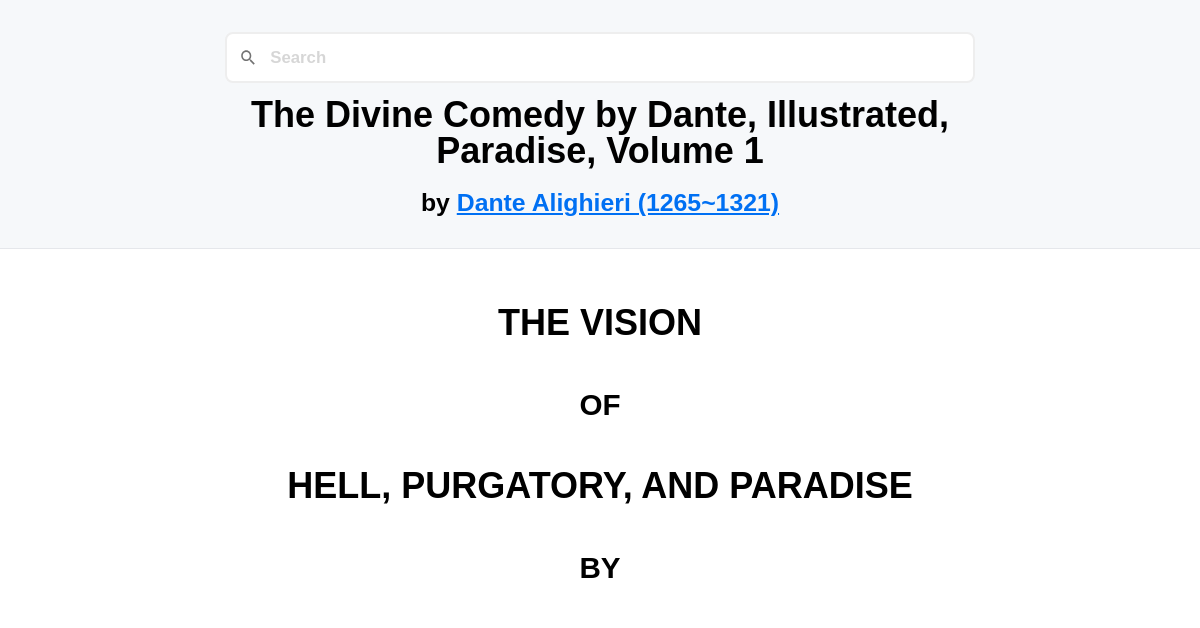 The Divine Comedy by Dante, Illustrated, Paradise, Volume 1 by Dante ...