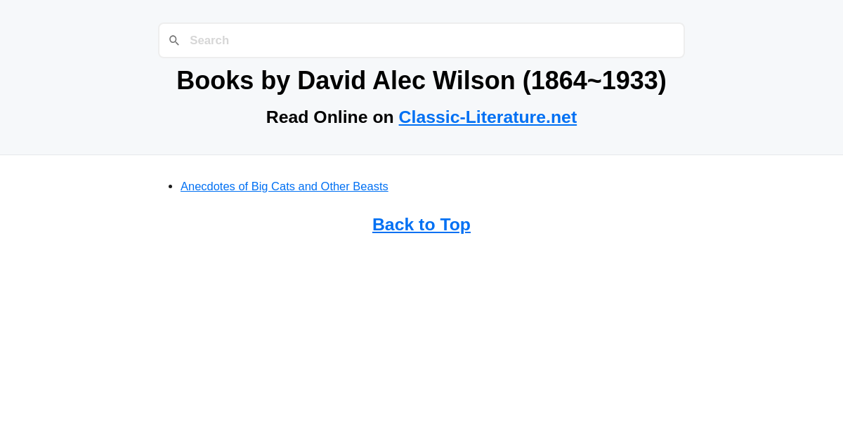 Books by David Alec Wilson (1864~1933) - Read Online on Classic ...