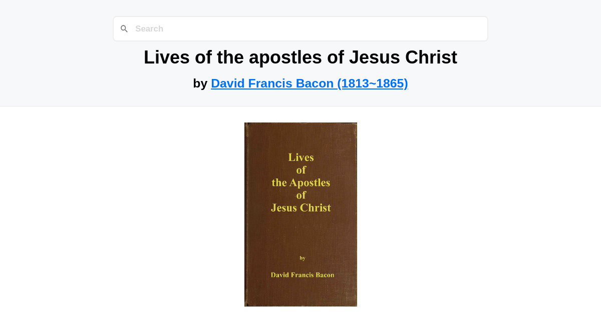 Lives of the apostles of Jesus Christ