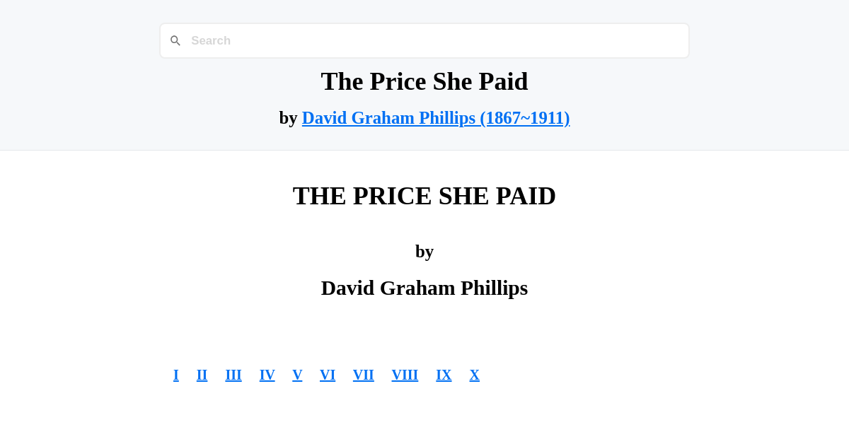 The Price She Paid by David Graham Phillips (1867~1911)