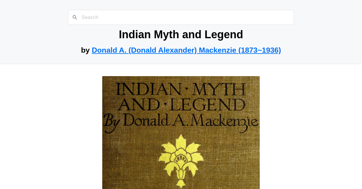 Indian Myth and Legend