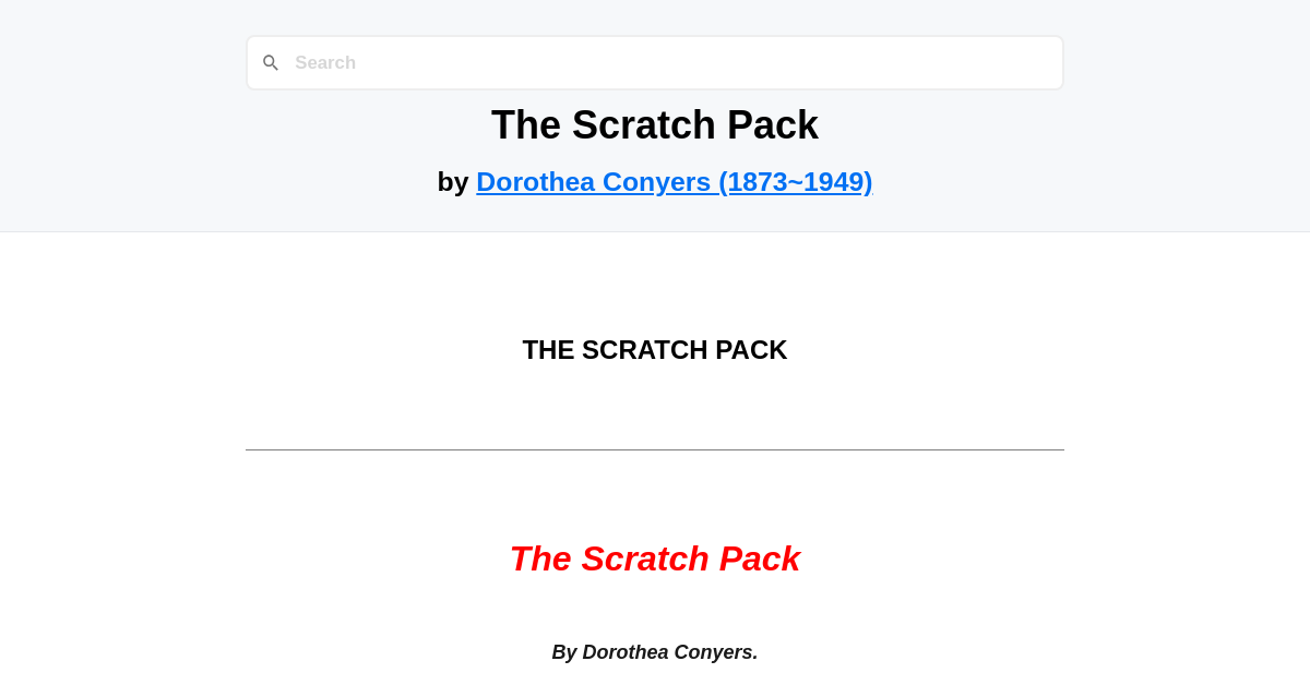 The Scratch Pack by Dorothea Conyers (1873~1949)