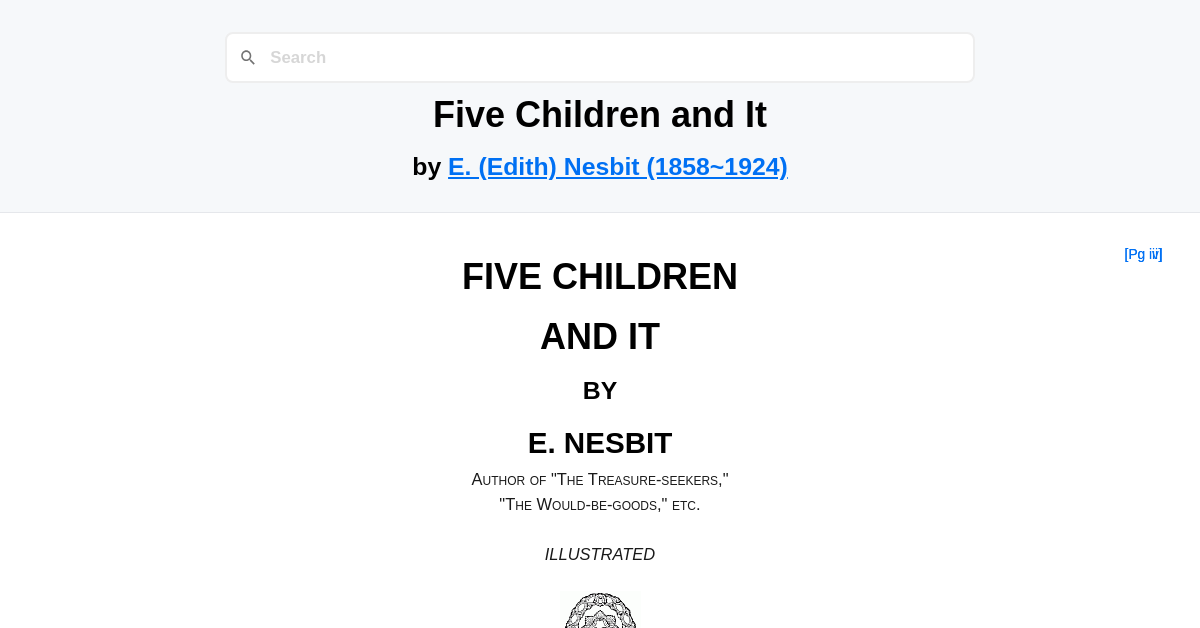 Five Children and It by E. (Edith) Nesbit (1858~1924)