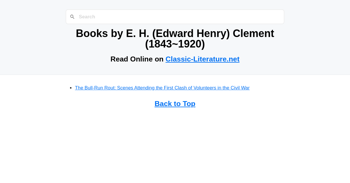 Books by E. H. (Edward Henry) Clement (1843~1920) - Read Online on ...