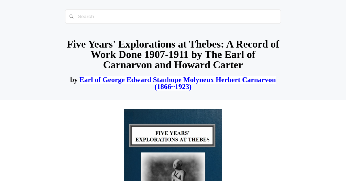 Five Years' Explorations at Thebes: A Record of Work Done 1907-1911 by ...