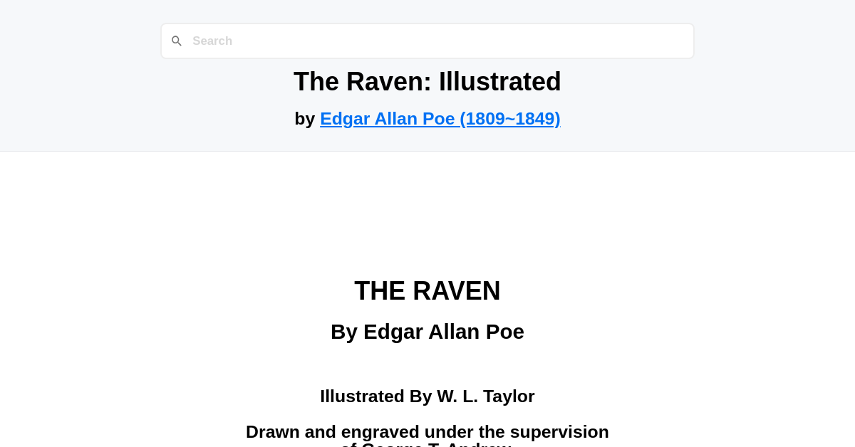 The Raven: Illustrated by Edgar Allan Poe (1809~1849)