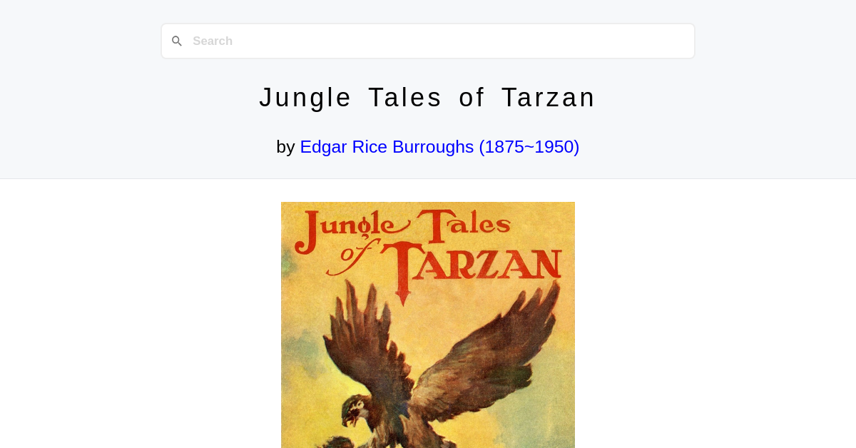 Jungle Tales of Tarzan by Edgar Rice Burroughs (1875~1950)