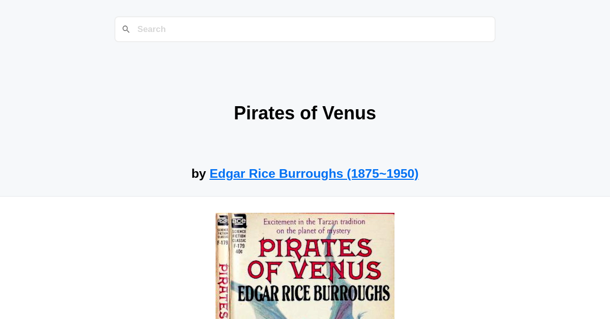 Pirates of Venus by Edgar Rice Burroughs (1875~1950)
