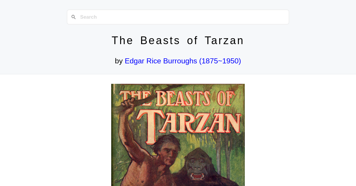 The Beasts of Tarzan by Edgar Rice Burroughs (1875~1950)