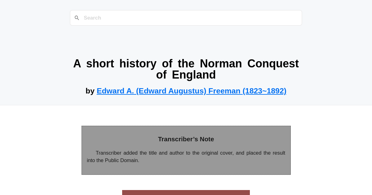 A short history of the Norman Conquest of England by Edward A. (Edward ...