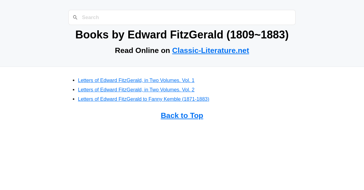 Books by Edward FitzGerald (1809~1883) - Read Online on Classic ...