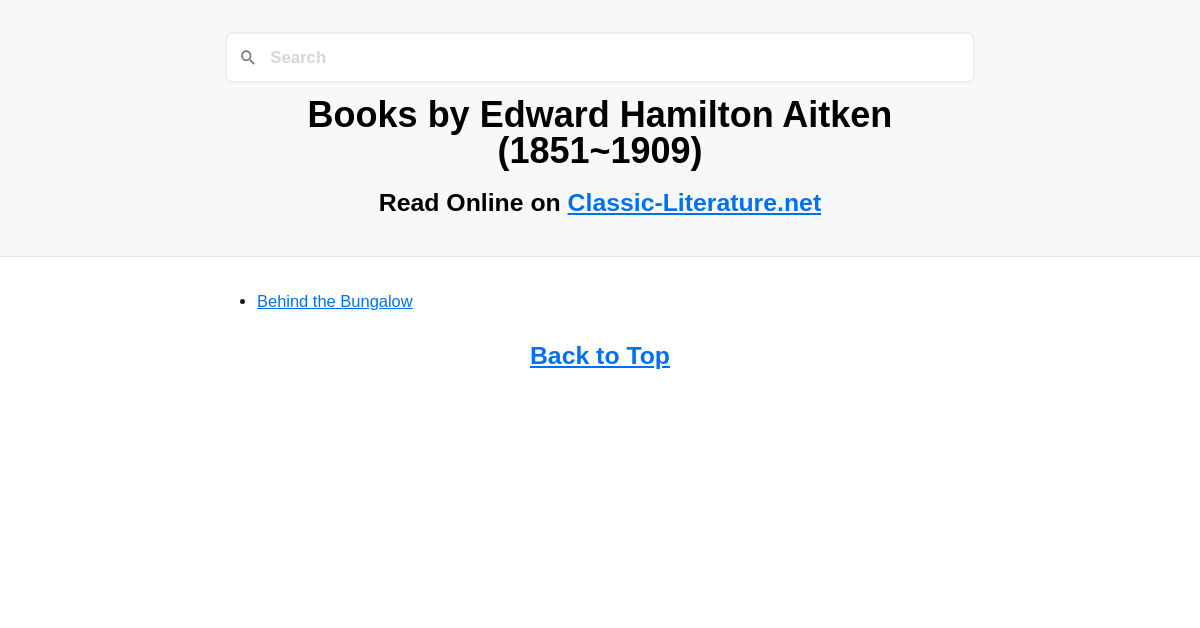 Books by Edward Hamilton Aitken (1851~1909) - Read Online on Classic ...