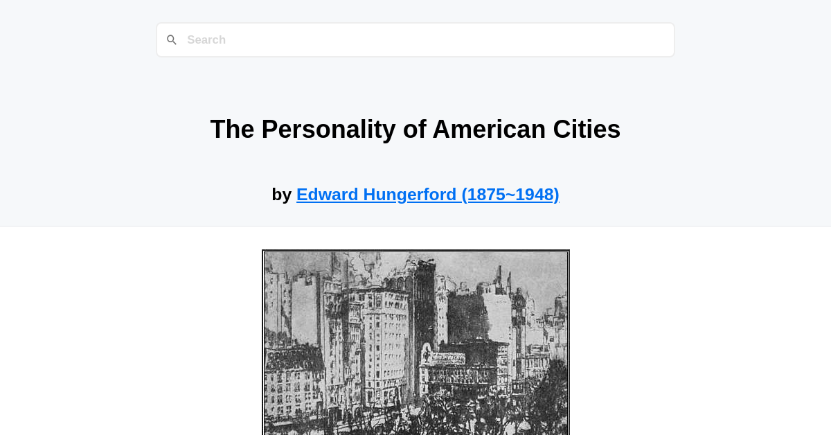 The Personality of American Cities by Edward Hungerford (1875~1948)