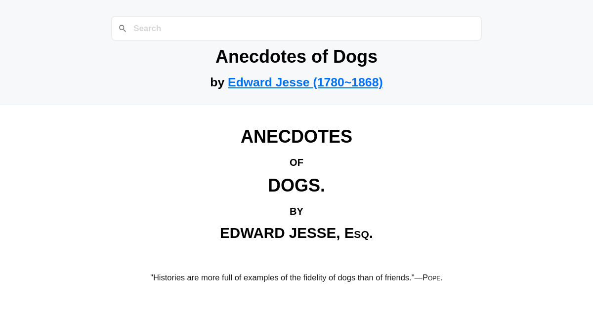 Anecdotes of Dogs