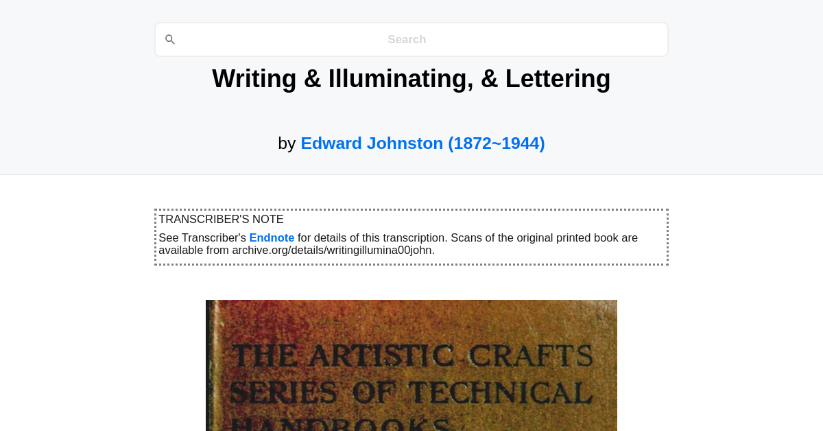 Writing & Illuminating, & Lettering by Edward Johnston (1872~1944)