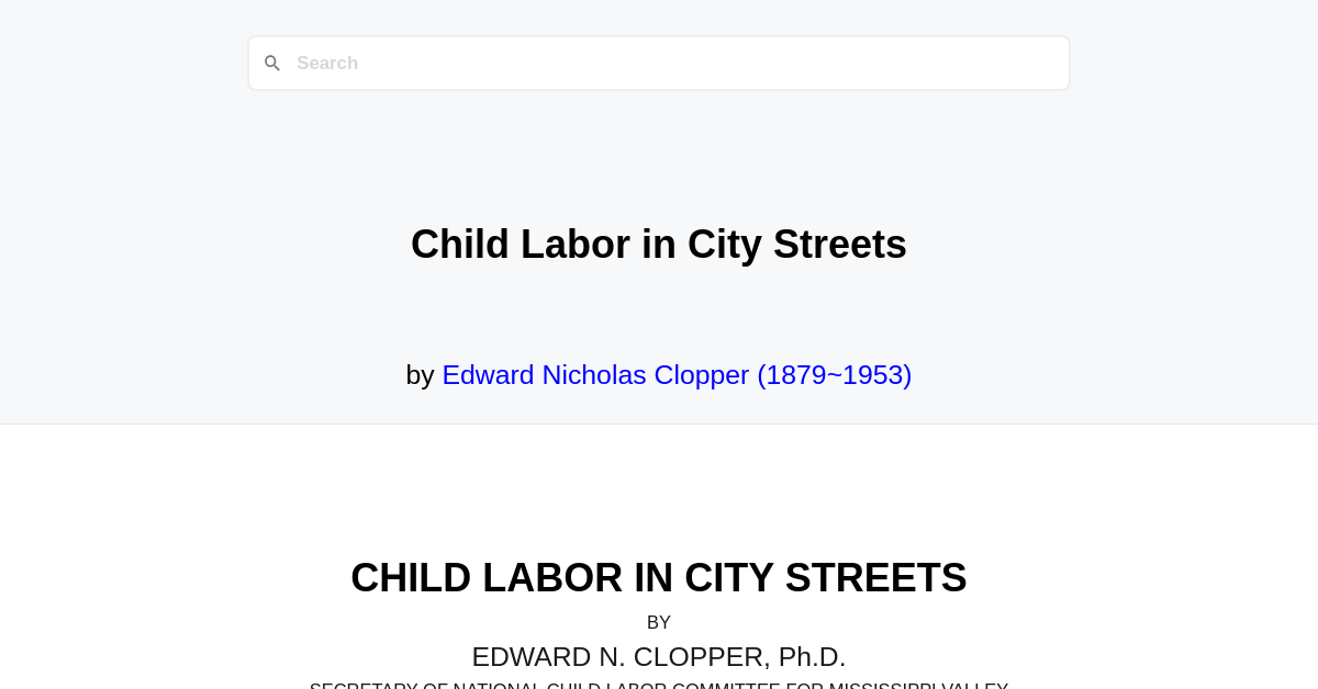 Child Labor in City Streets by Edward Nicholas Clopper (1879~1953)
