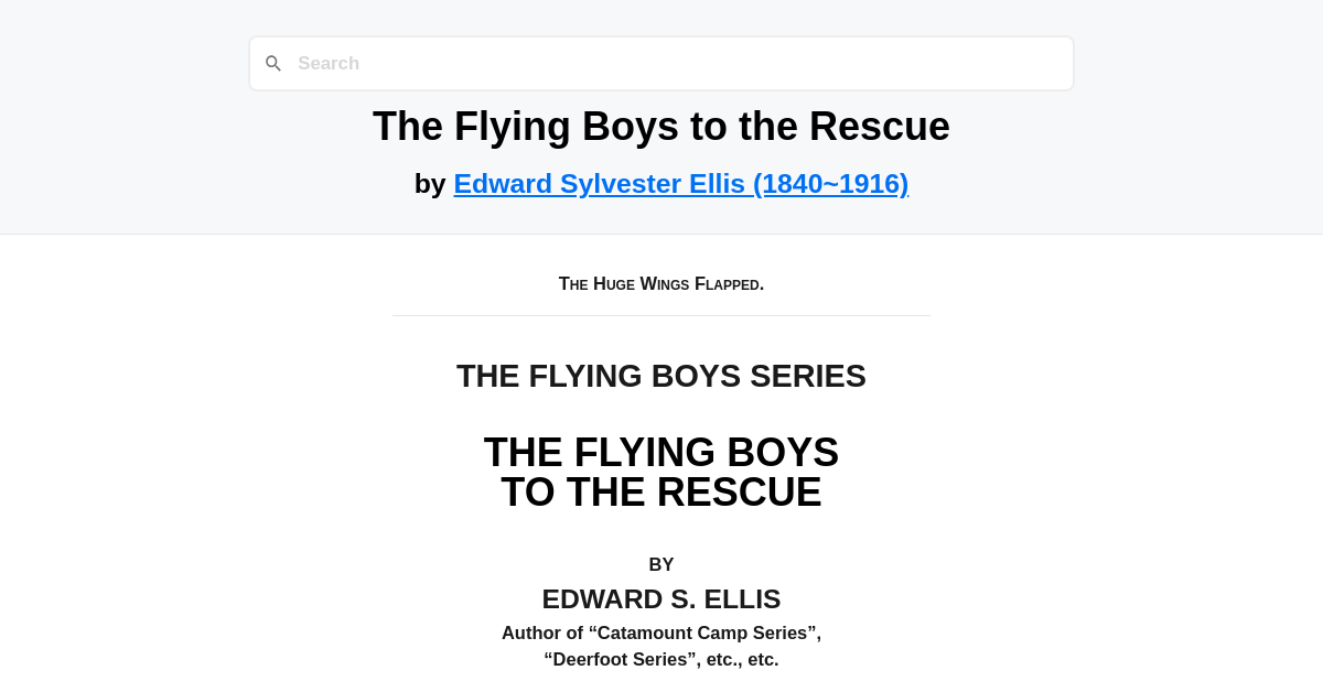The Flying Boys to the Rescue by Edward Sylvester Ellis (1840~1916)
