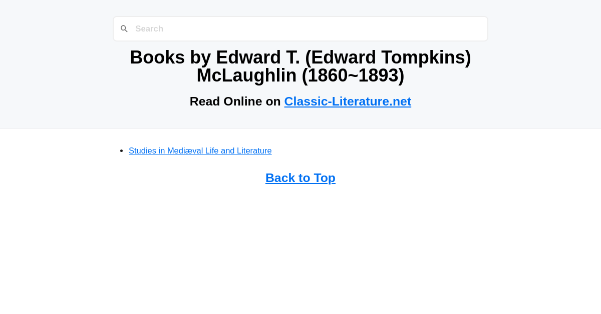 Books by Edward T. (Edward Tompkins) McLaughlin (1860~1893) - Read ...