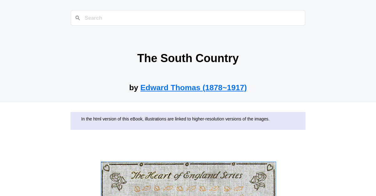 The South Country by Edward Thomas (1878~1917)