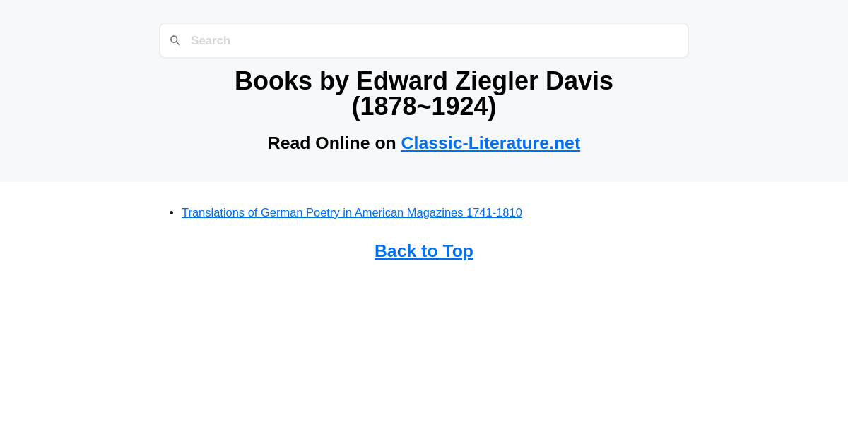Books by Edward Ziegler Davis (1878~1924) - Read Online on Classic ...