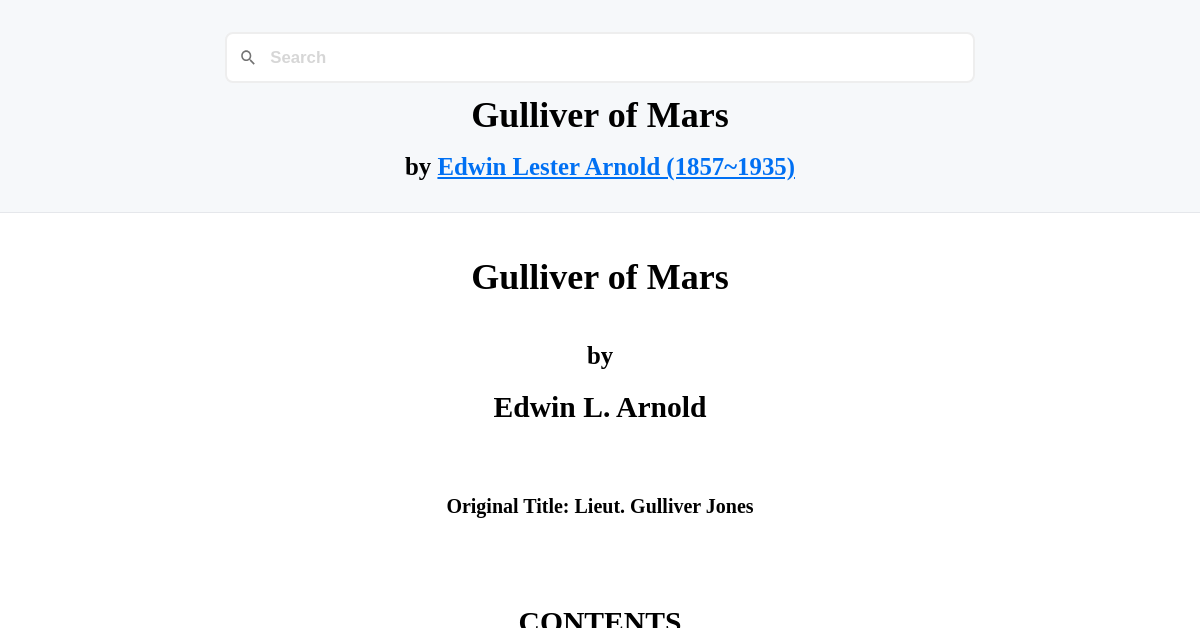Gulliver of Mars by Edwin Lester Arnold (1857~1935)
