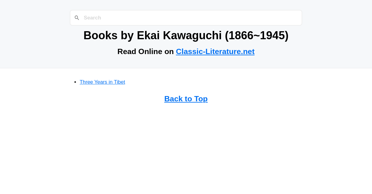 Books by Ekai Kawaguchi (1866~1945) - Read Online on Classic-Literature.net