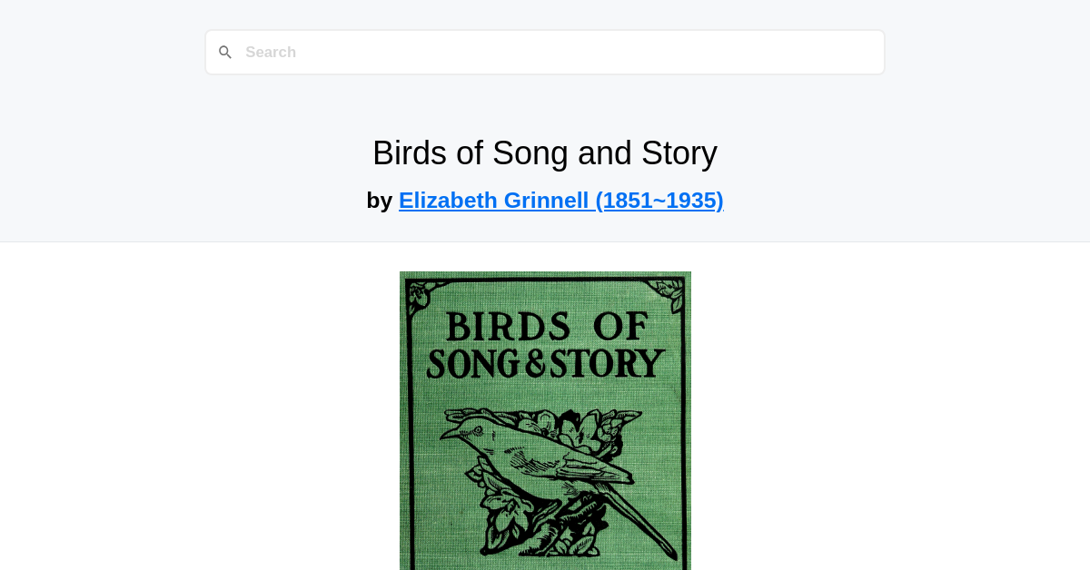 Birds of Song and Story by Elizabeth Grinnell (1851~1935)