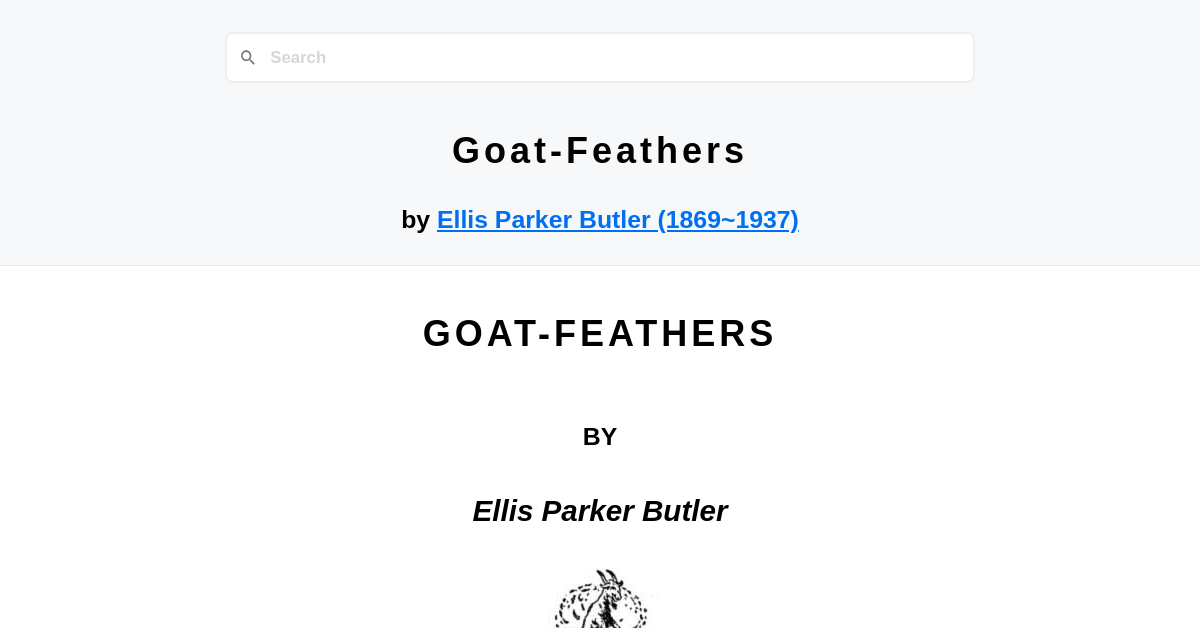 Goat-Feathers by Ellis Parker Butler (1869~1937)