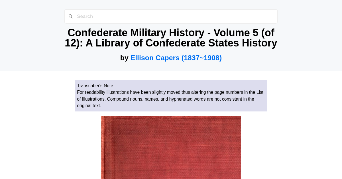 Confederate Military History - Volume 5 (of 12): A Library of ...