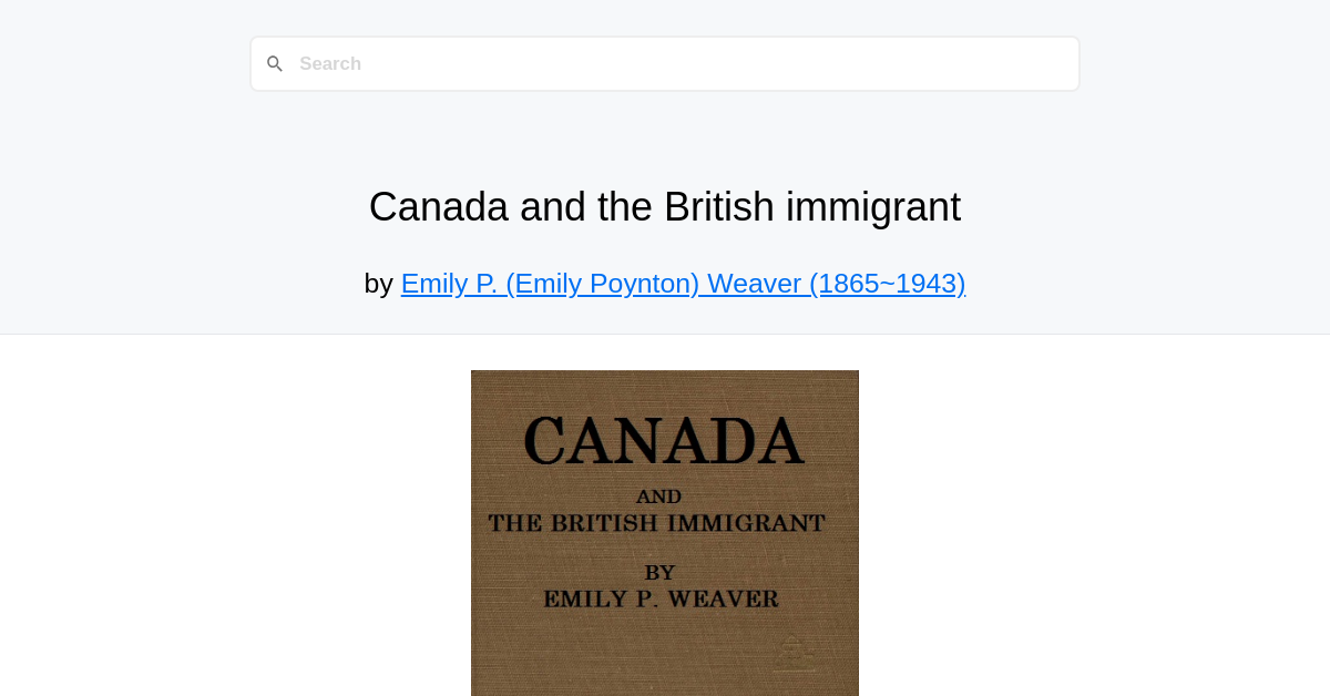 Canada and the British immigrant