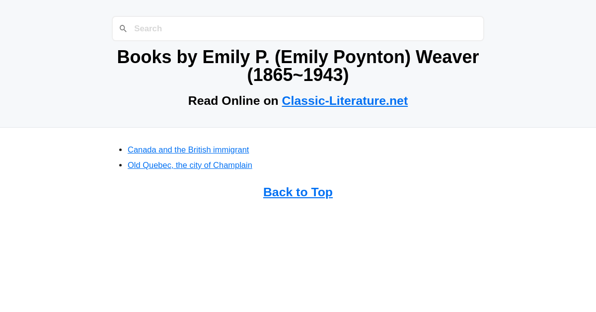 Books by Emily P. (Emily Poynton) Weaver (1865~1943) - Read Online on ...
