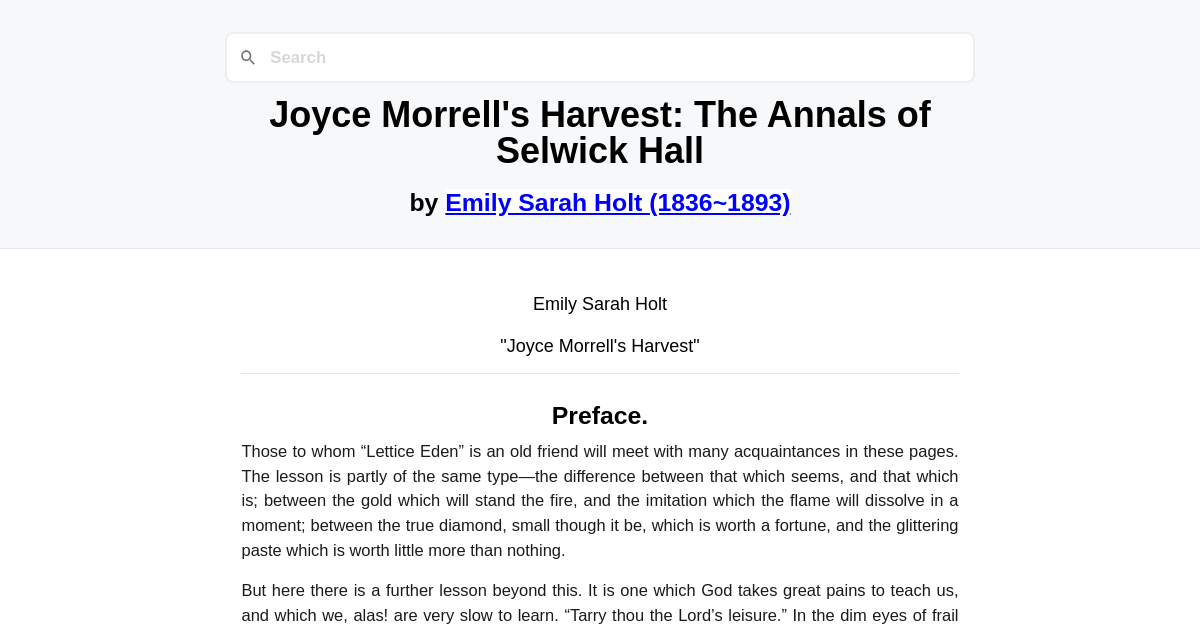 Joyce Morrell's Harvest: The Annals of Selwick Hall